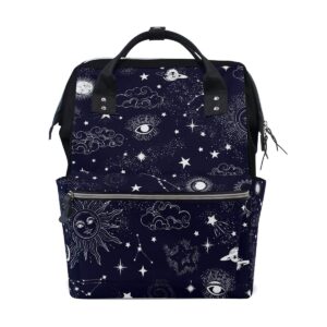 galaxy moon stars diaper bag travel backpack large capacity tote nappy bag organizer for baby care(11eb12d2)