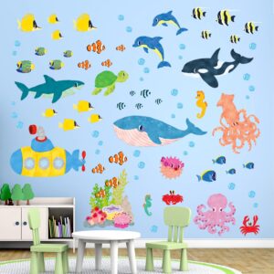 decowall ds9-2014 under the sea wall stickers wall decals peel and stick removable wall stickers for kids nursery bedroom living room