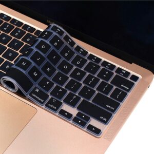 silicone keyboard cover skin for macbook air 13.3 inch a2337 m1 released in nov. 2020 us layout ultra thin protector cover skin not fit for 13.6" m2 m3 a2681 a3113