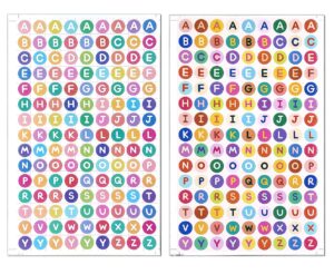 asian 108 markets a-z letter 5+5 sheets colorful alphabet vinyl sticker decorative scrapbook for hydroflasks bottles notebook laptop computer (each letter 0.5 inches high) stk-pvc-10-abc