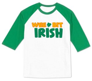 toddler boys st. patrick's day funny we bit irish raglan sleeve tee irish cute shirt for toddler girls 1-2 years 2xs