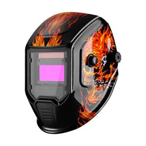 dekopro welding helmet solar powered auto darkening weld hood wide shade 4/9-13 for tig mig arc welder mask