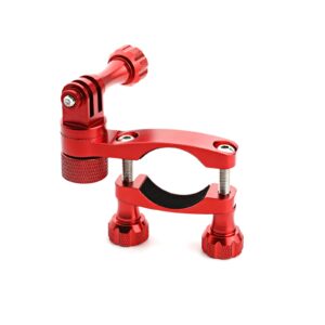 forevercam bike handlebar mount for gopro hero 13/12/11/10/9/8/insta360/akaso/dji osmo aluminum bike/motorcycle mount 360°rotation and lock any direction（red）