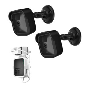 blink outdoor camera mount, weatherproof protective cover and 360 degree adjustable wall mount with blink sync module 2 outlet mount for all-new blink outdoor security camera system