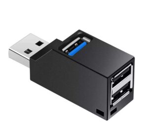 3 ports usb 3.0 hub, usb3.0 to usb3.0 2usb2.0 for pc laptop notebook tablet (black)