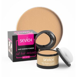 sevich hairline powder - quick cover for thinning grey hair, eyebrows & beard for women & men, windproof & sweatproof, blonde