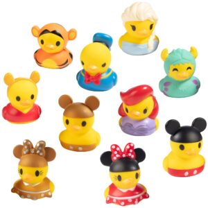 disney duckz rubber duckies - mickey, minnie, elsa, ariel and more - 10 different duck characters - great easter gift & bath toy for kids - ages 3+