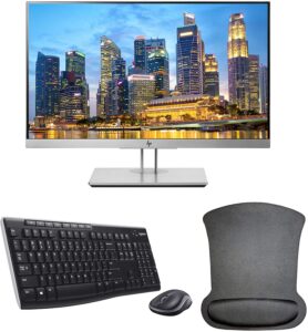 hp elitedisplay e223 21.5 inch 1920 x 1080 (1fh45a8#aba) full hd ips led backlit monitor bundle with hdmi, vga, displayport, gel mouse pad, and mk270 wireless keyboard and mouse combo