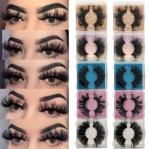 25mm mink eyelashes wholesale ninglash 10 pack false eyelashes, christmas gifts for women dramatic real mink eyelashes, thick handmade full strip lashes, crueltyl free fluffy lash, 3d mink lashes bulk