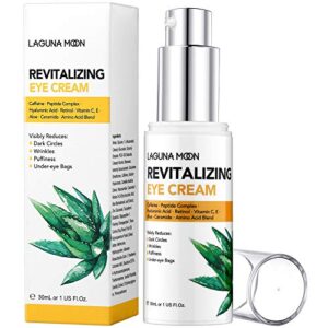 anti-aging under eye cream - reduce dark circles and puffiness - moisturizing and firming natural eye cream with hyaluronic acid, retinol, caffeine for all skin types