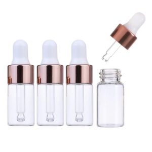 glass dropper bottles,50 packs essential oil dropper bottle clear glass vials sample dropper bottle perfume cosmetic liquid containers with glass eye dropper (3ml)