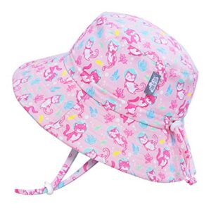 jan & jul kids water-resistant swim sun-hat for girls (xl: 5-12 years, diving cats)