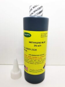 tissue pro- methylene blue 1% aqueous solution, pharmaceutical grade stain, redox indicator for labs, microscopy and other apps, 250ml, dispensing cap