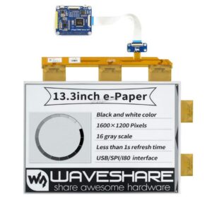 13.3inch e-paper e-ink display hat for raspberry pi resolution 1600×1200 black/white 16 grey scales usb/spi / i80 partial refresh support @xygstudy