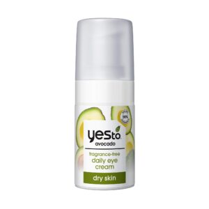 yes to avocado daily eye cream, fragrance-free, hydrating & smoothing, with hyaluronic acid & omega 3, 0.5 fl oz