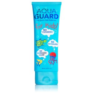 aquaguard pre-swim hair defense for kids | prevents chlorine damage + softens hair while swimming | made in california | color safe, leaves hair smelling great | 8.45 oz