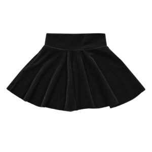 mubineo toddler baby girl basic plain velvet skirt casual tutu skirts (black, 12-18 months)