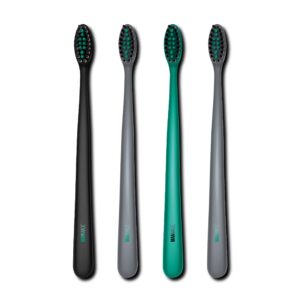 man made: 4 pro-flex ultrs soft toothbrushes for adults, manual toothbrushes, become a better man - ultra soft medium tip bristles (green)