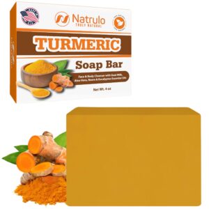 turmeric soap bar for face & body – natural turmeric skin brightening soap for dark spots, intimate areas, underarms – turmeric face wash reduces acne, scars & cleanses skin – made in usa