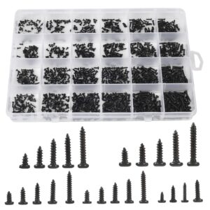 meiyyj 1100pcs round pan head tapping screws laptop notebook computer screws kit,m1.2,m1.4,m1.5,m1.7,m2 countersunk phillips mini screw set for electronic repair (1100pcs)