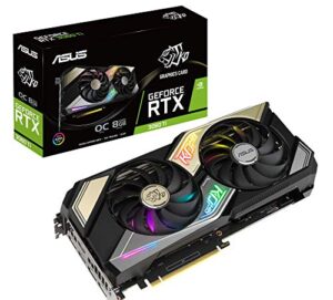 asus ko nvidia geforce rtx 3060 ti oc edition 8gb gddr6 gaming graphics card (pcie 4.0, 8gb gddr6 memory, hdmi 2.1, displayport 1.4a, axial-tech fan design, 0db technology, enduring capacitors)