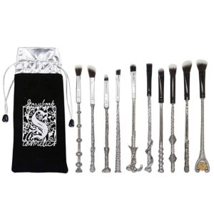 10 pcs harry gifts potter makeup brushes wand brushes set for foundation blending blush concealer eyebrow face powder