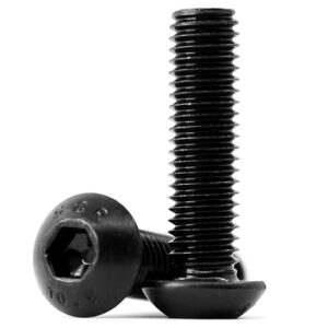 m6 x 25mm button head socket cap screws 10.9 grade alloy steel, allen socket drive, black oxide finish, machine thread, 100 pcs