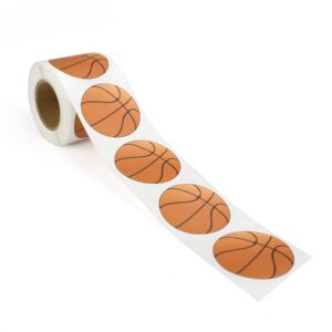 muka 250 pcs 2" basketball stickers, standard permanent self-adhesive stickers, sports party supplies