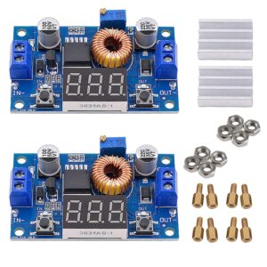 2 pack buck converter xl4015 4-38v to 1.25-36 v step down voltage regulator 5 a high power 75 w dc - dc with led display