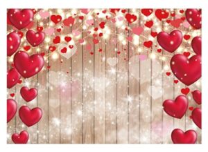 allenjoy 82" x 59" valentine's day photography backdrop rustic wood glitter lights red love heart background for mother's day wedding bridal shower party decor banner portrait photo studio props