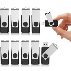 kexin 10 pack 64gb flash drive usb flash drive thumb drive memory stick usb drive swivel drive jump drive black (64 gb, 10 pack)