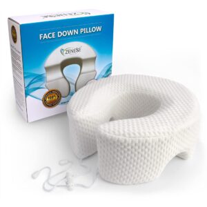 breathe easy face down pillow - premium adjustable cradle providing superior comfort. best for prone face-down resting, as a home massage headrest, or contoured post-eye surgery support.