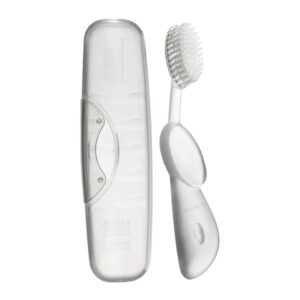 radius toothbrush big brush with replaceable brush head bpa free ada accepted - right hand - marble brush with clear case