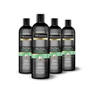 tresemmé shampoo shampoo for curly hair pro care curls curly hair shampoo leaves curls defined, hydrated, and frizz-free, 20 fl oz (pack of 4)