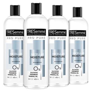 tresemmé pro pure moisture shampoo for daily moisture, paraben and dye free, 16 oz (4 count)