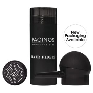 pacinos hair fiber kit - conceal thinning hair instantly with fiber hold spray - black