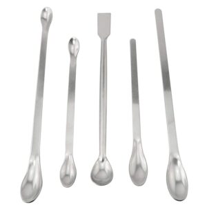 longdex reagent spoon 5pcs 304 stainless steel micro scoop lab sampling spoon lab spatulas scoop