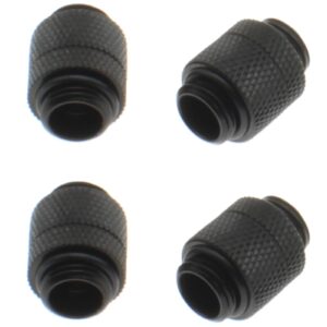 g1/4" male to male extender fitting,lbtodh 4pcs black brass elbow connector for computer water cooling system(23.5mm)