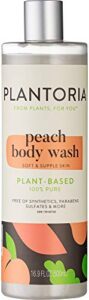 plantoria peach body wash | plant based pure natural bodywash for women & men | antioxidant rich body skin care products with deionized water, peach, sweet almond & cactus | high in vitamin a & c