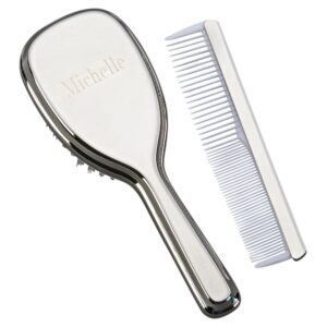 personalized brush and comb set - child size nickel plated