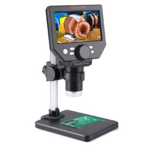 koolertron 4.3 inch lcd digital usb microscope,8mp 1-1000x magnification handheld digital microscopes,8 led light,rechargeable battery,microscope for coins/plant/rock/circuit board