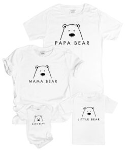 the spunky stork family mama papa baby bear matching tshirt for moms & dads (3-6 months, baby bear | bodysuit)