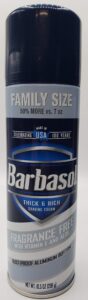 barbasol thick & rich shaving cream (with vitamin e & aloe) - fragrance free -10.5 oz can