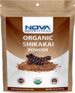 nova nutritions certified organic shikakai powder 16 oz (454 gram) - natural hair cleanser & conditioner