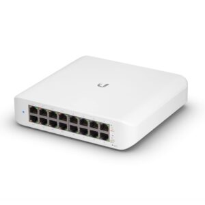 ubiquiti - unifi switch (usw-lite-16-poe, 16 gigabit ethernet ports, 8 poe+ ports, wall mounted)