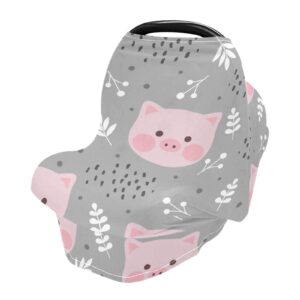 nursing cover breastfeeding scarf cute pig leaves- baby car seat covers, stroller cover, carseat canopy (0mb7a)