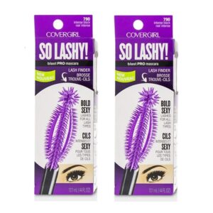 pack of 2 covergirl so lashy blast pro mascara, intense black 7902