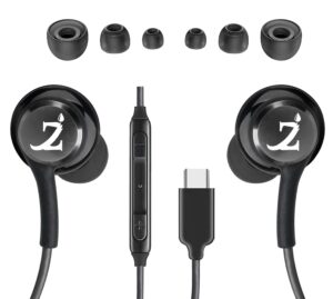 pro stereo headphones compatible with your samsung galaxy note 10/plus/lite/+/5g/note10 with hands-free built-in microphone buttons + crisp digital titanium clear audio! (usb-c/pd)