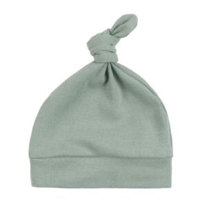 jangannsa gray green top knot baby hat newborn boys girls beanie infant cotton stretchy hats spring summer (gray green, s)