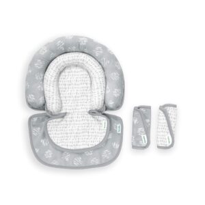 ingenuity head in the clouds 2piece head support insert & strap covers for car seats, strollers, & bouncers - mist